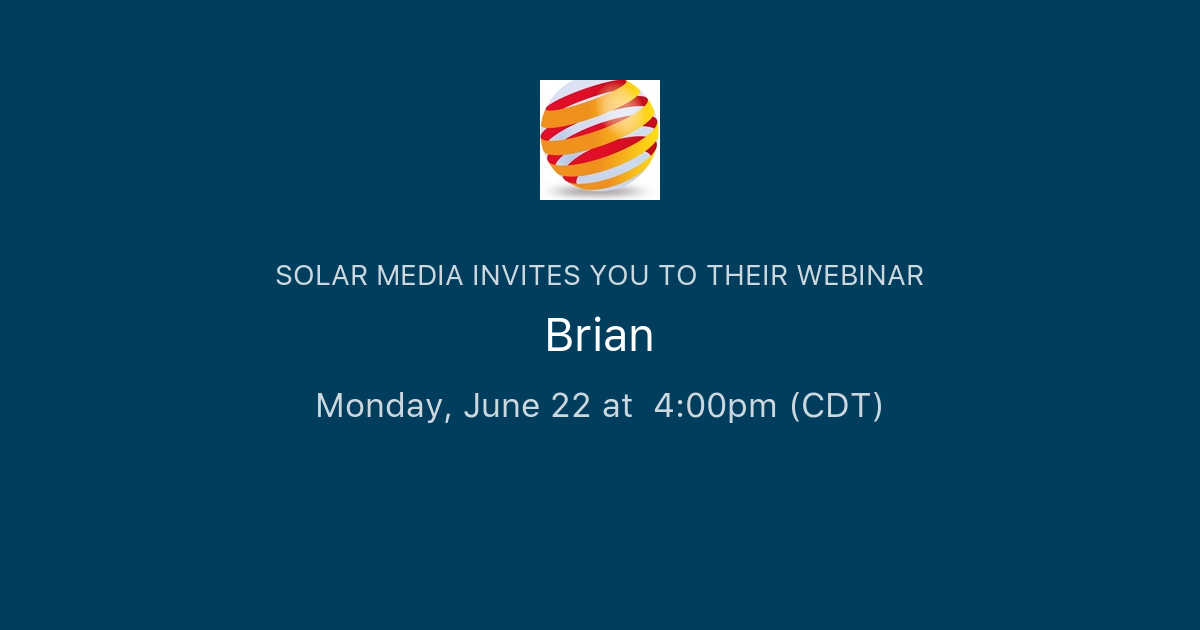 Brian | Solar Media