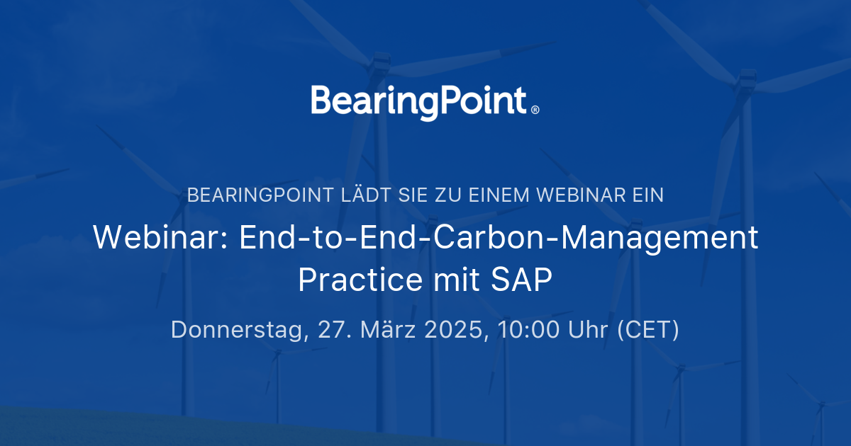 Webinar: End-to-End-Carbon-Management Practice mit SAP | BearingPoint