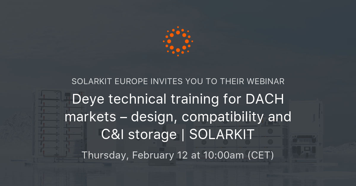 Deye technical training for DACH markets – design, compatibility and C ...