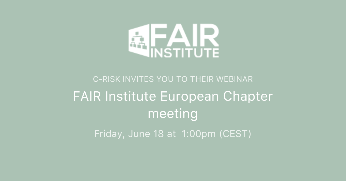 FAIR Institute European Chapter meeting | C-Risk