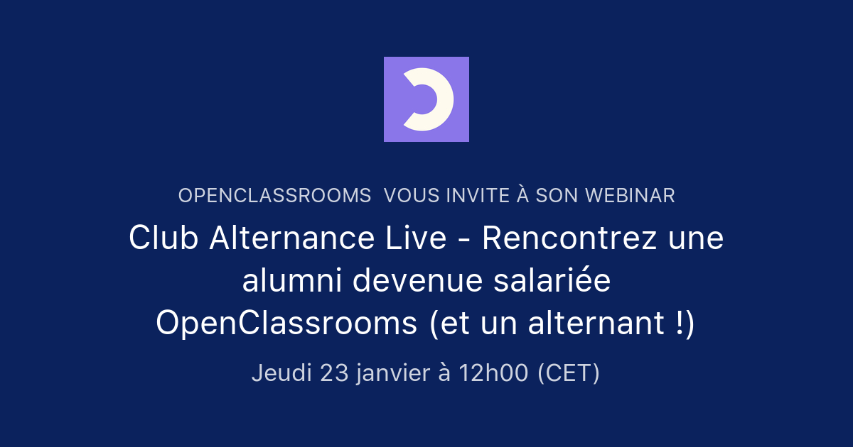 Club Alternance Live - Rencontrez une alumni devenue salariée ...