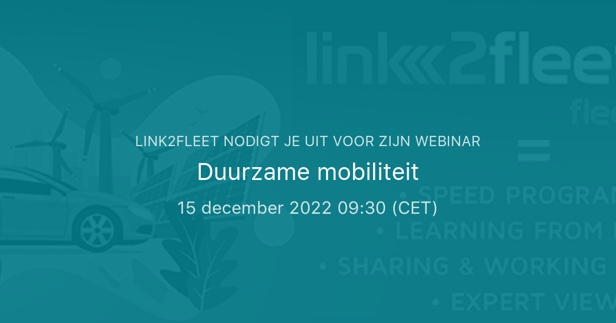 Duurzame mobiliteit | link2fleet