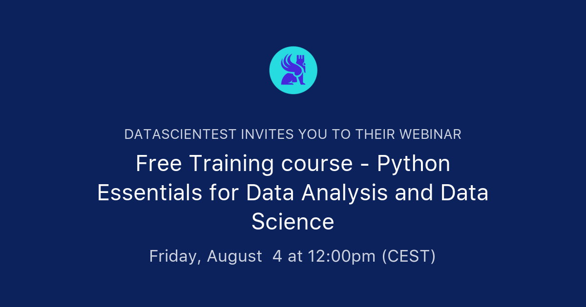 Free Training course - Python Essentials for Data Analysis and Data ...