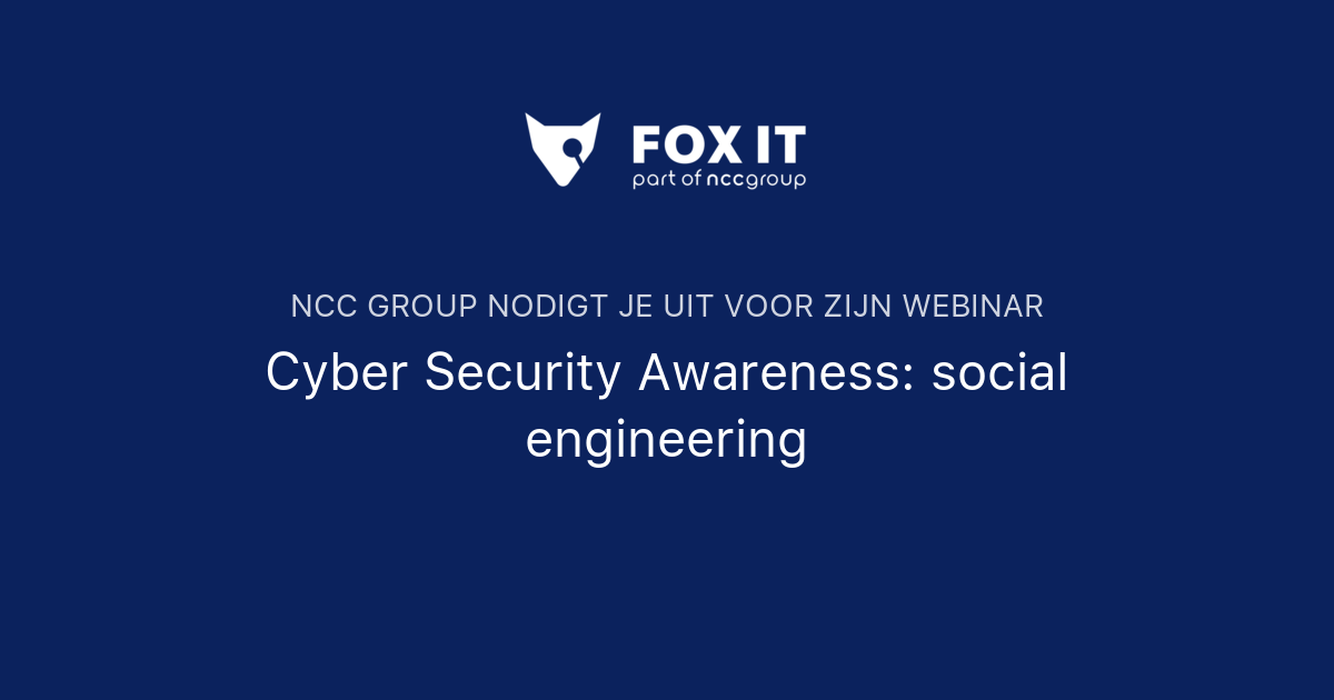 Cyber Security Awareness: social engineering | NCC Group