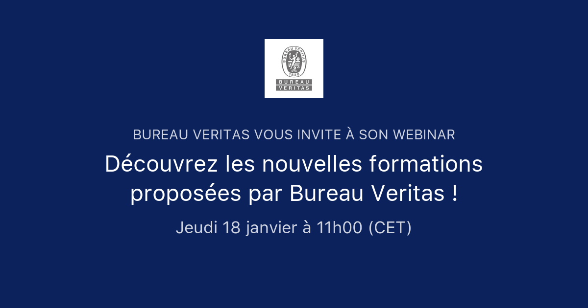 Découvrez les nouvelles formations proposées par Bureau Veritas ...