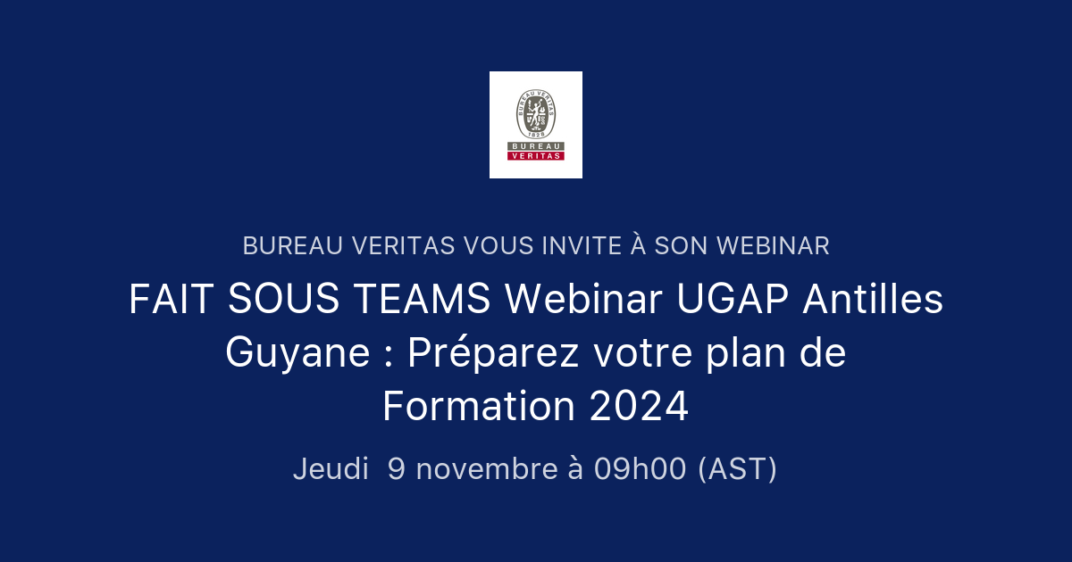 FAIT SOUS TEAMS Webinar UGAP Antilles Guyane : Préparez votre plan de ...