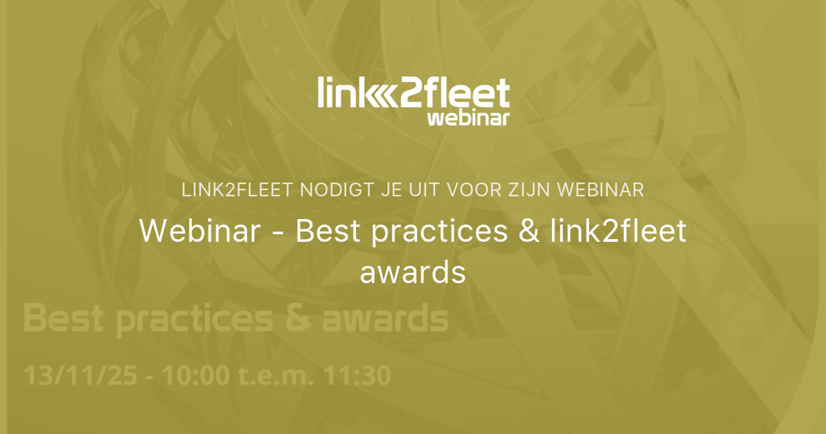 Webinar - Best practices & link2fleet awards | link2fleet