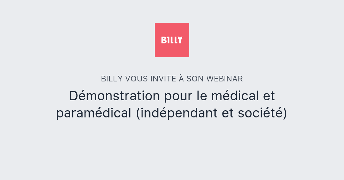 Démonstration pour le médical et paramédical (indépendant et société ...