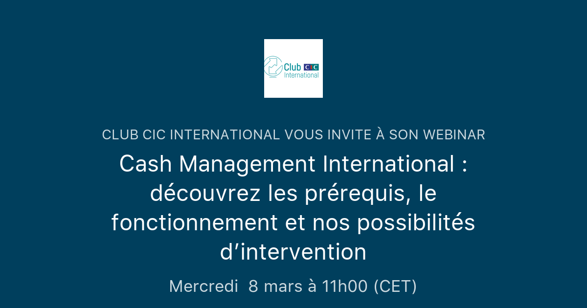 Cash Management International : découvrez les prérequis, le ...