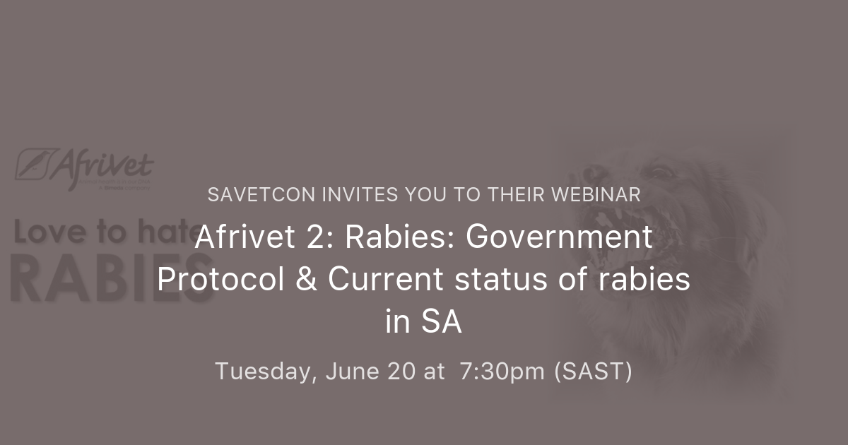 Afrivet 2: Rabies: Government Protocol & Current status of rabies in SA ...