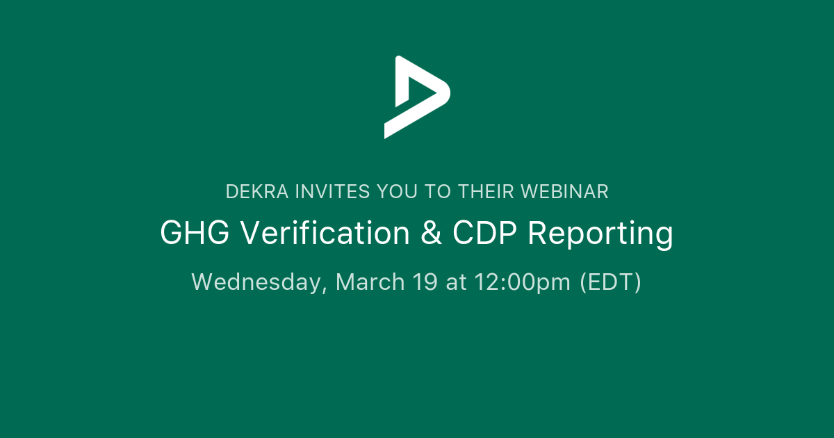 GHG Verification & CDP Reporting | DEKRA
