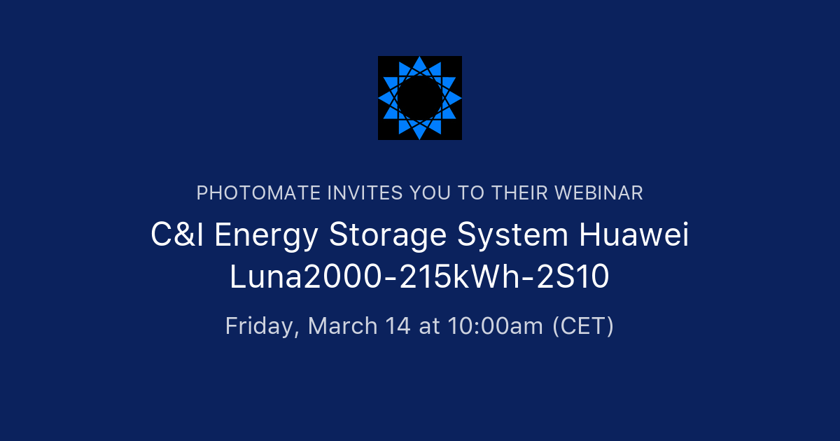 C&I Energy Storage System Huawei Luna2000-215kWh-2S10 | Photomate