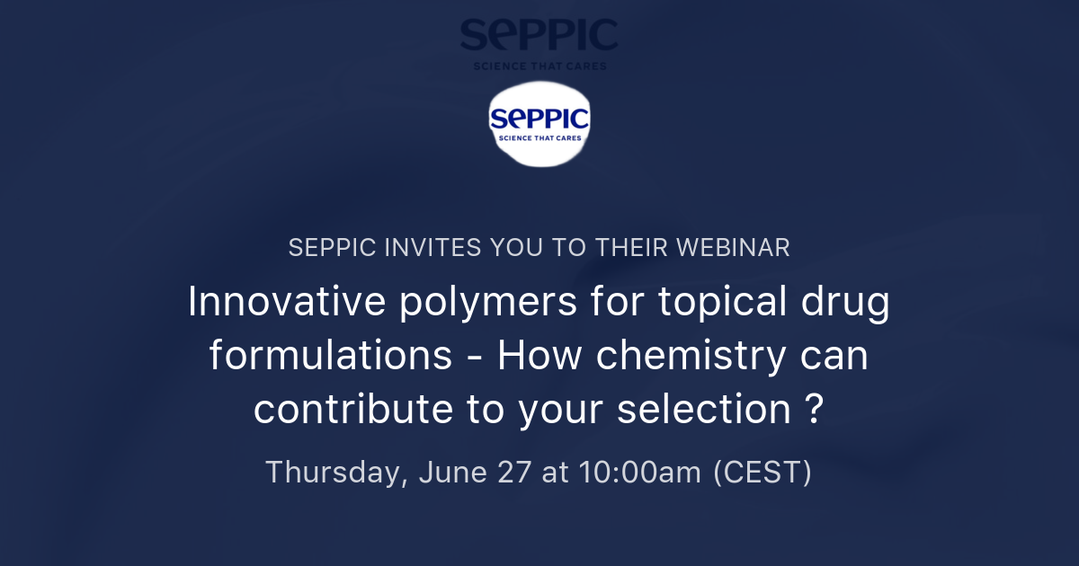 Innovative polymers for topical drug formulations - How chemistry can ...