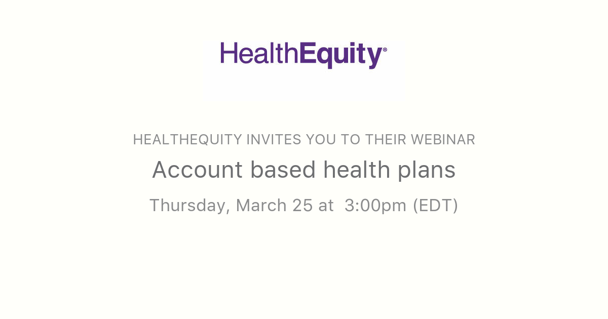 Account based health plans | HealthEquity