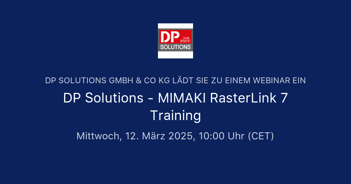 DP Solutions - MIMAKI RasterLink 7 Training | DP Solutions GmbH & Co KG