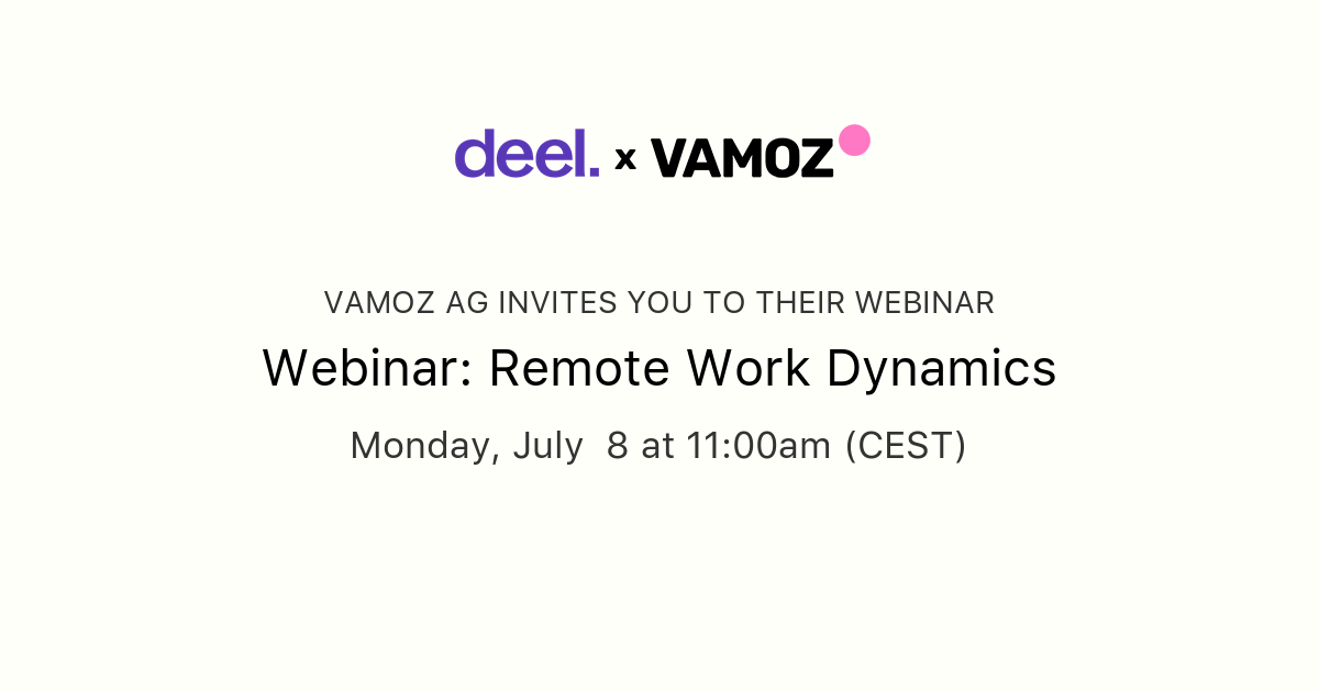 Webinar: Remote Work Dynamics | Vamoz AG