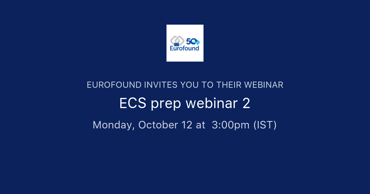 ECS prep webinar 2 | Eurofound