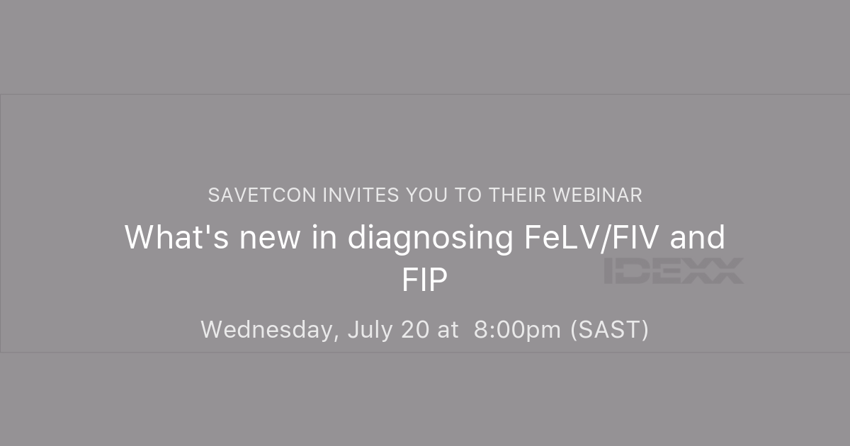 What's new in diagnosing FeLV/FIV and FIP | SAVETCON