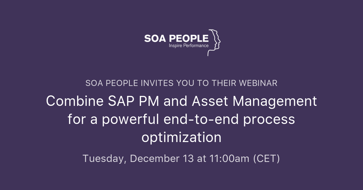 Combine SAP PM and Asset Management for a powerful end-to-end process ...