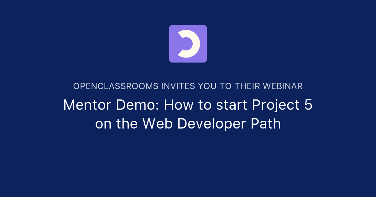 Mentor Demo: How to start Project 5 on the Web Developer Path ...