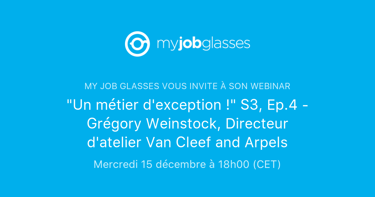 "Un métier d'exception !" S3, Ep.4 - Grégory Weinstock, Directeur d ...
