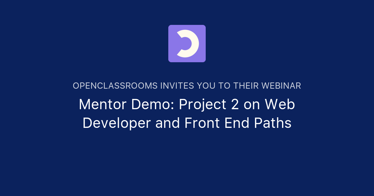 Mentor Demo Project 2 On Web Developer And Front End Paths Openclassrooms