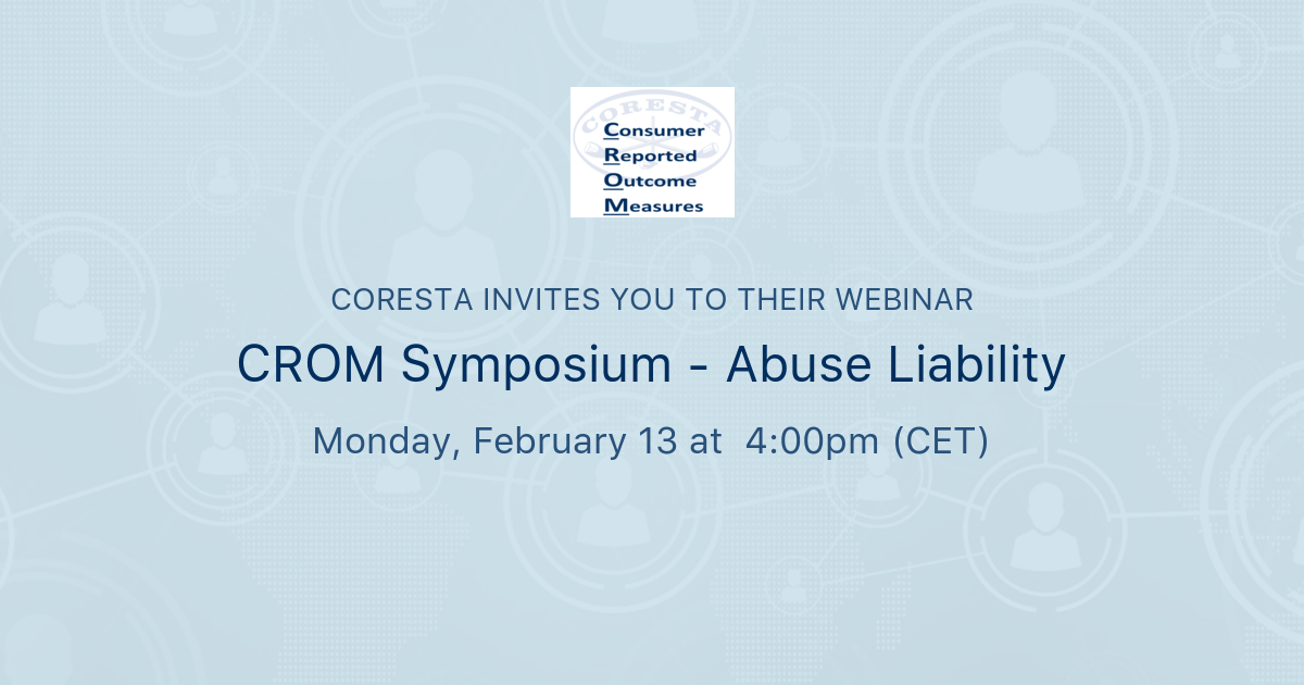 CROM Symposium - Abuse Liability | CORESTA