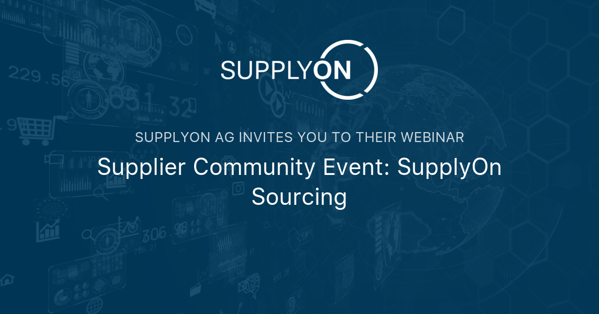 Supplier Community Event: SupplyOn Sourcing | SupplyOn AG