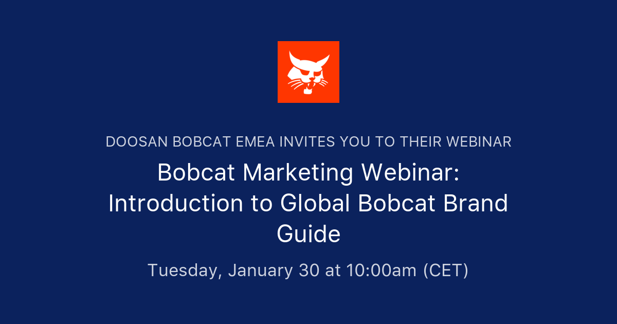 Bobcat Marketing Webinar: Introduction to Global Bobcat Brand Guide ...