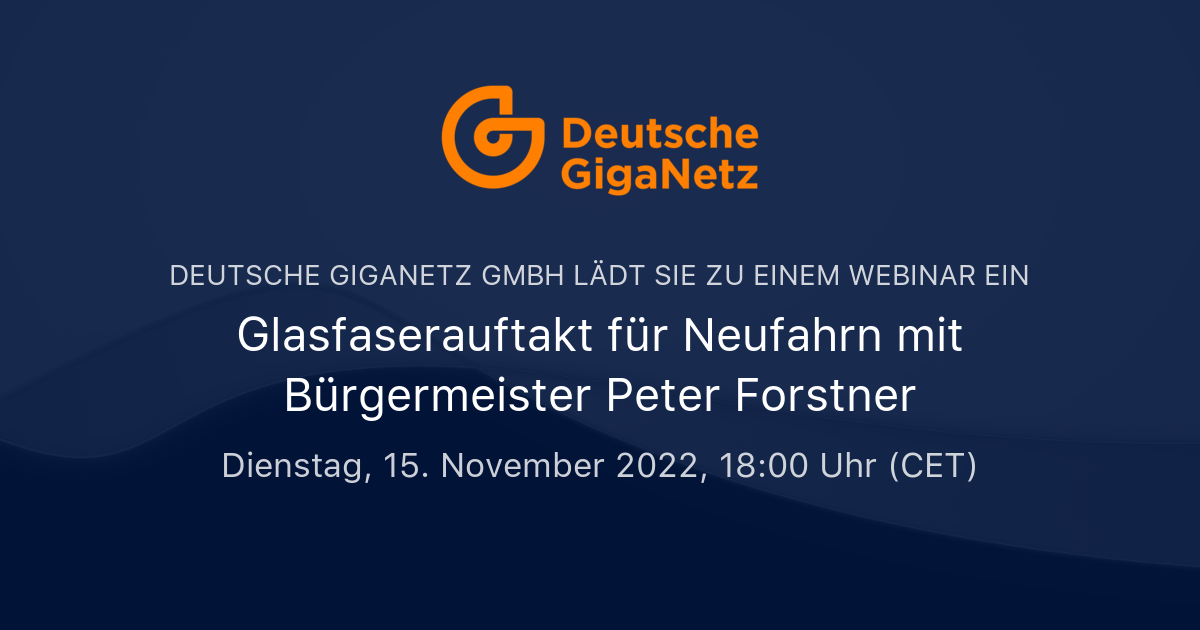 Glasfaserauftakt für Neufahrn mit Bürgermeister Peter Forstner ...