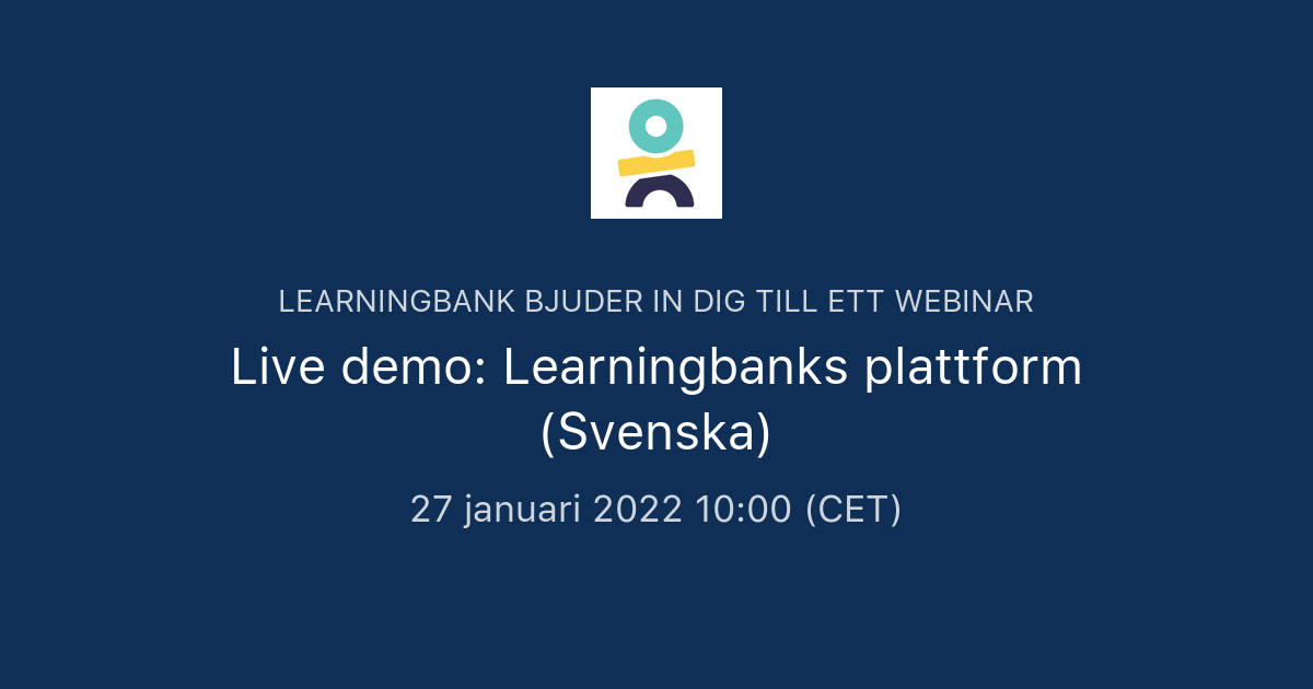 Live demo: Learningbanks plattform (Svenska) | Learningbank