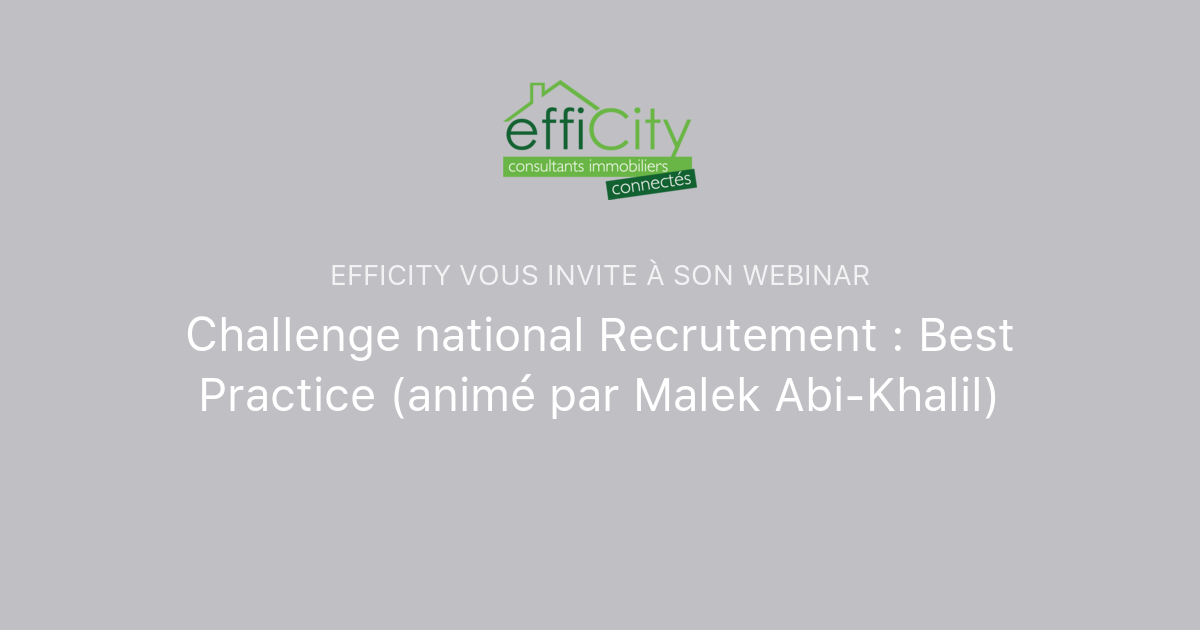 Challenge national Recrutement : Best Practice (animé par Malek Abi ...