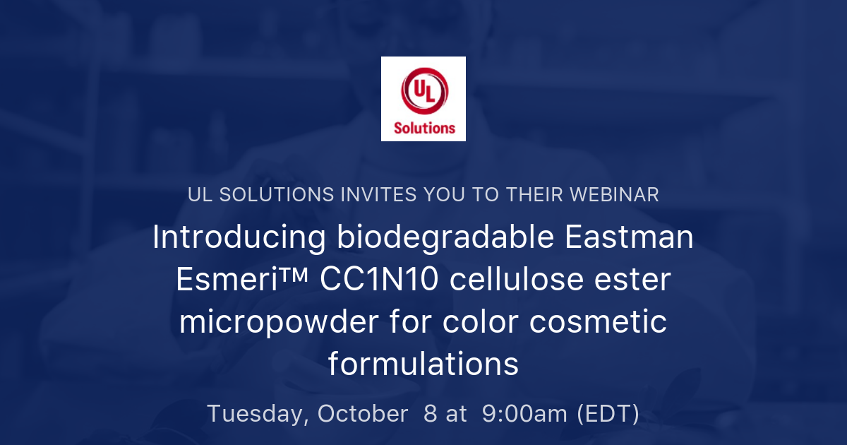 Introducing biodegradable Eastman Esmeri™ CC1N10 cellulose ester ...