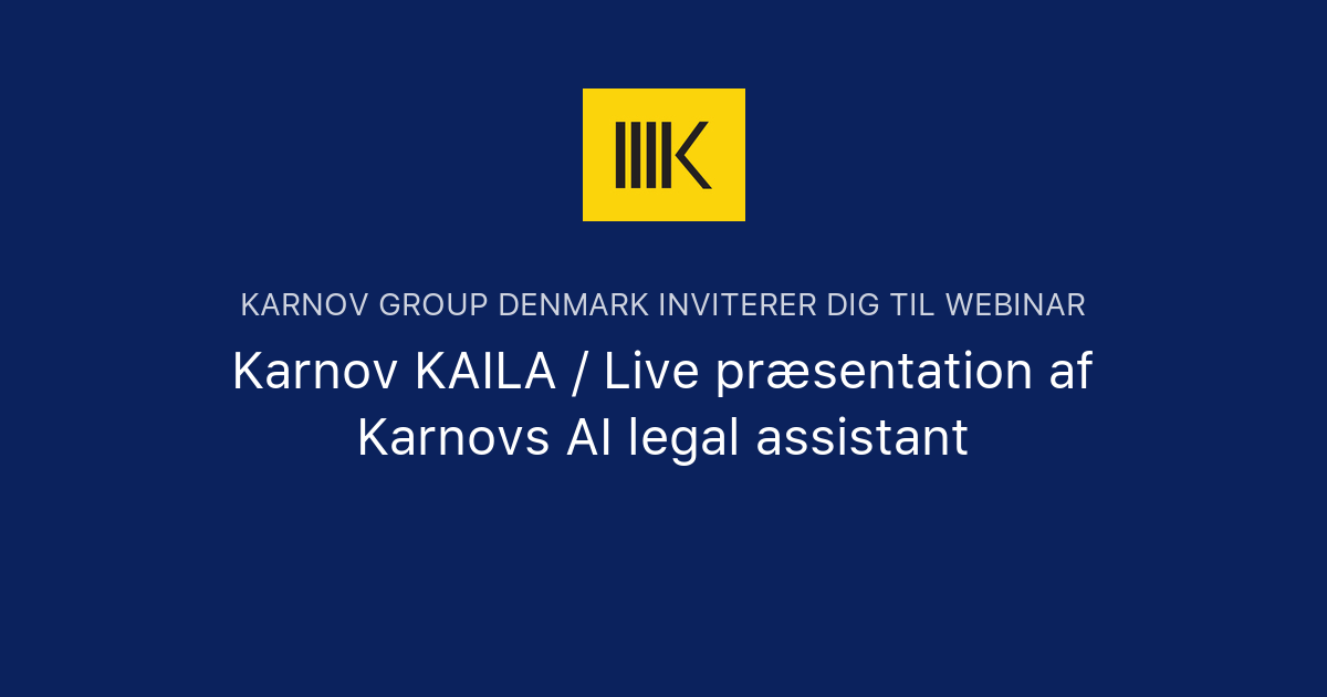 Karnov KAILA / Live præsentation af Karnovs AI legal assistant | Karnov ...