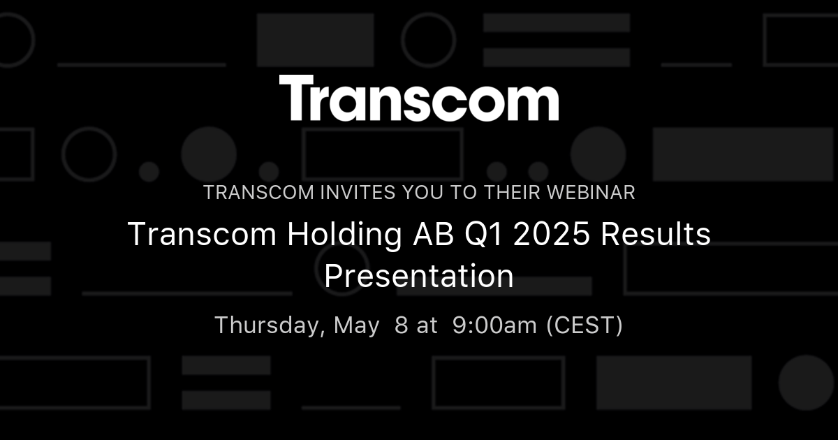 Transcom Holding AB Q1 2025 Results Presentation | Transcom