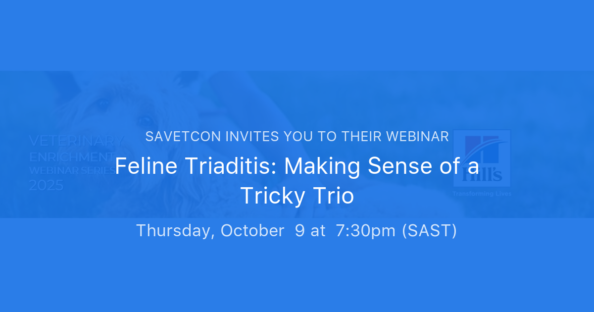 Feline Triaditis: Making Sense of a Tricky Trio | SAVETCON