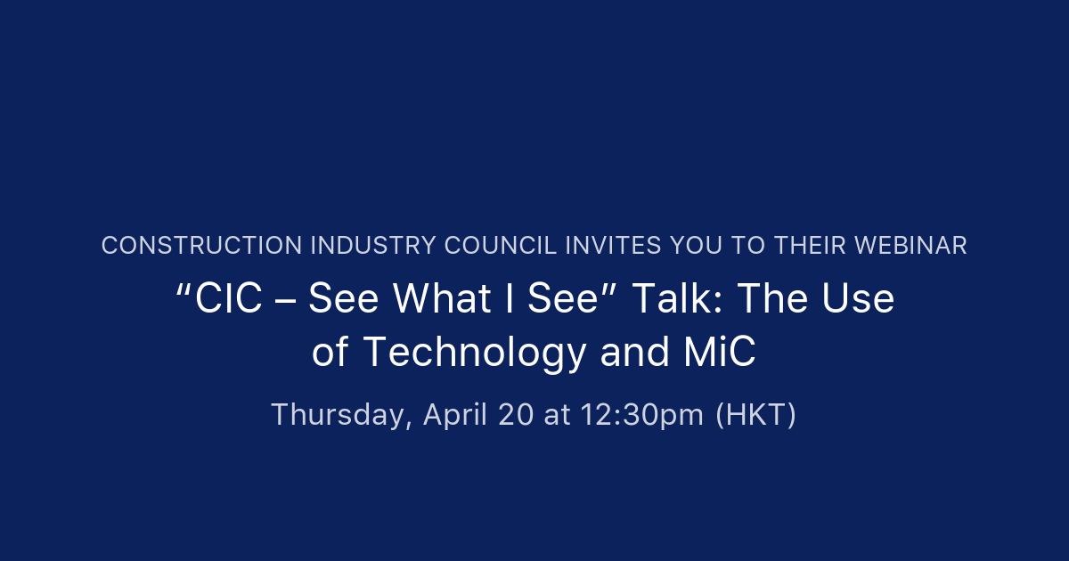 “CIC – See What I See” Talk: The Use of Technology and MiC ...