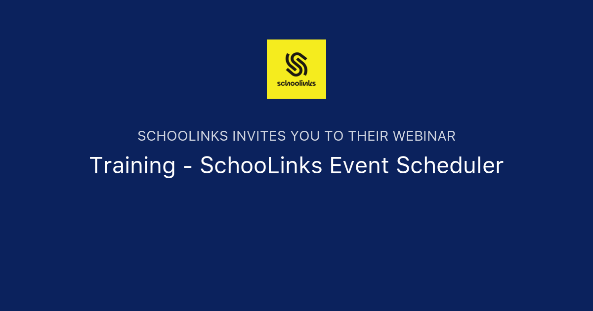 Training - SchooLinks Event Scheduler | SchooLinks