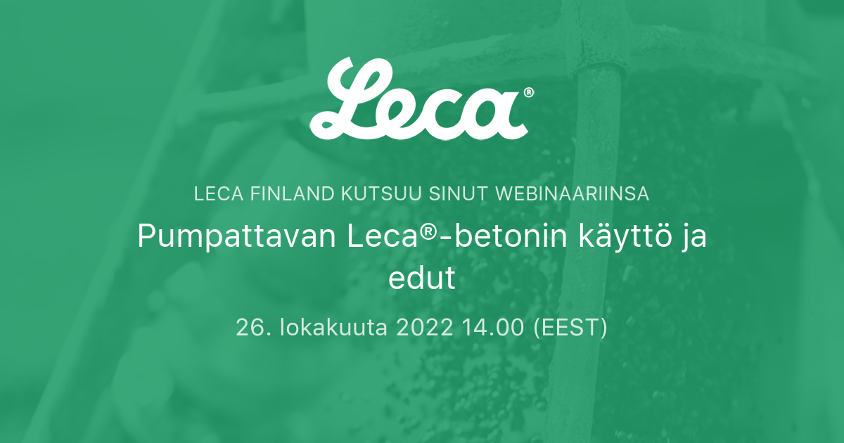 Pumpattavan Leca®-betonin käyttö ja edut | Leca Finland