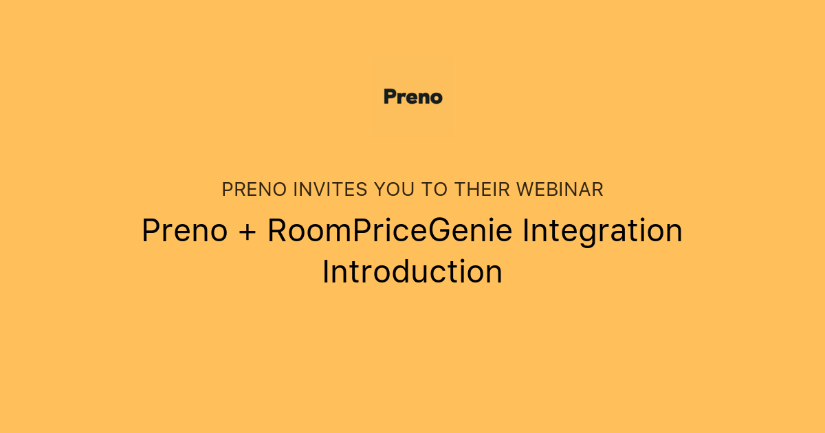 Preno + RoomPriceGenie Integration Introduction | Preno