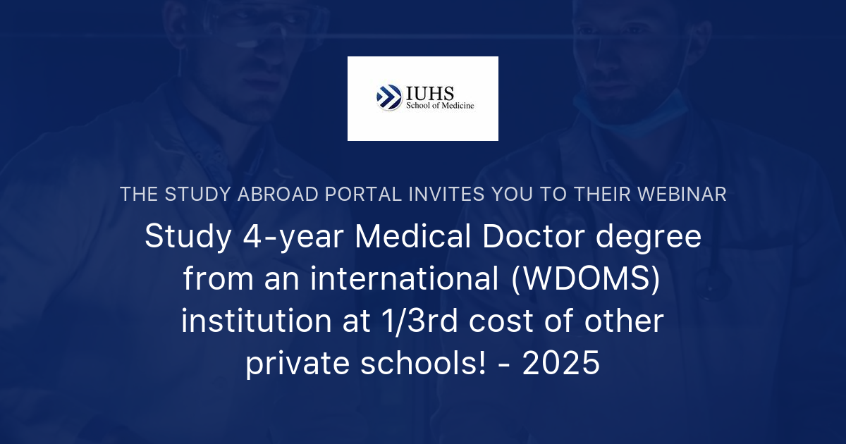 Study 4-year Medical Doctor degree from an international (WDOMS ...