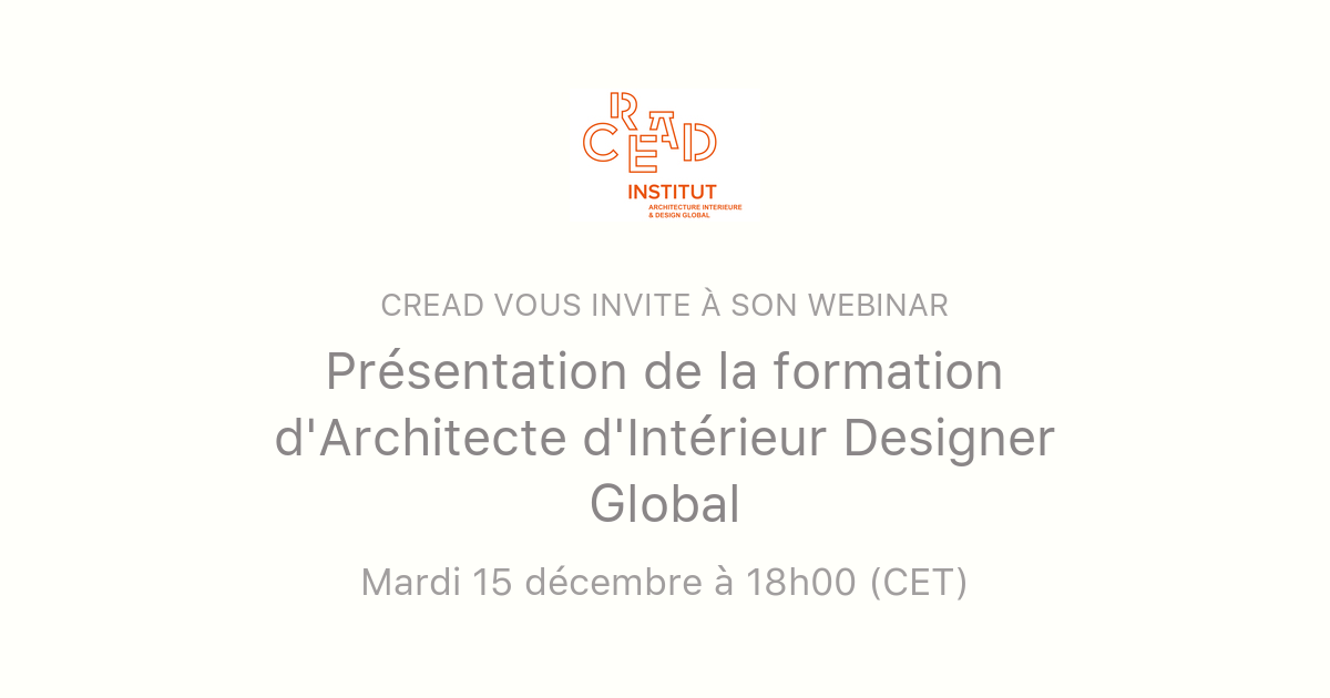 Présentation de la formation d'Architecte d'Intérieur Designer Global ...