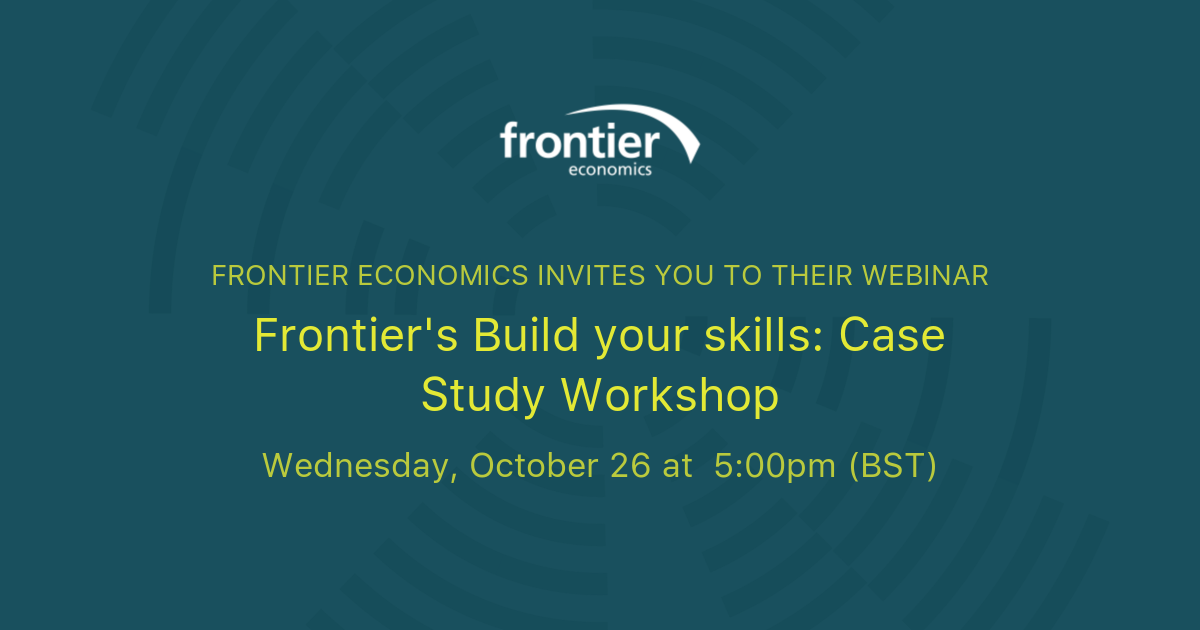 Frontier's Build your skills: Case Study Workshop | Frontier Economics