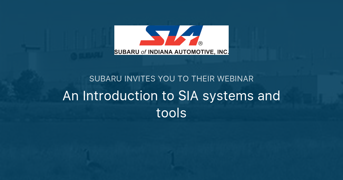 An Introduction to SIA systems and tools | Subaru