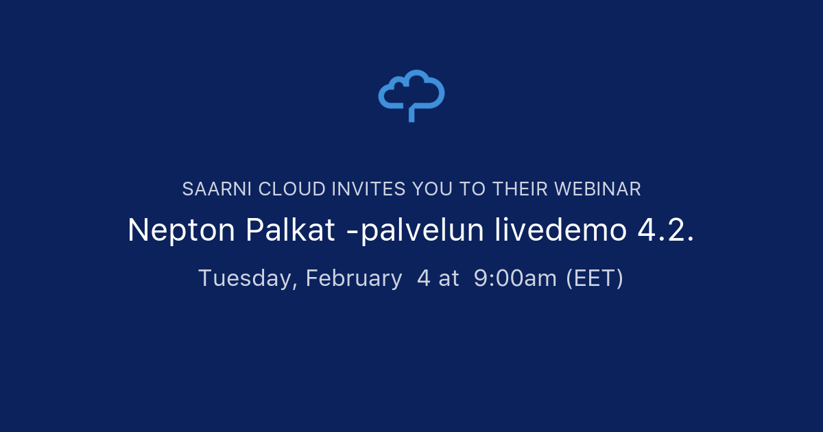 Nepton Palkat -palvelun livedemo 4.2. | Saarni Cloud