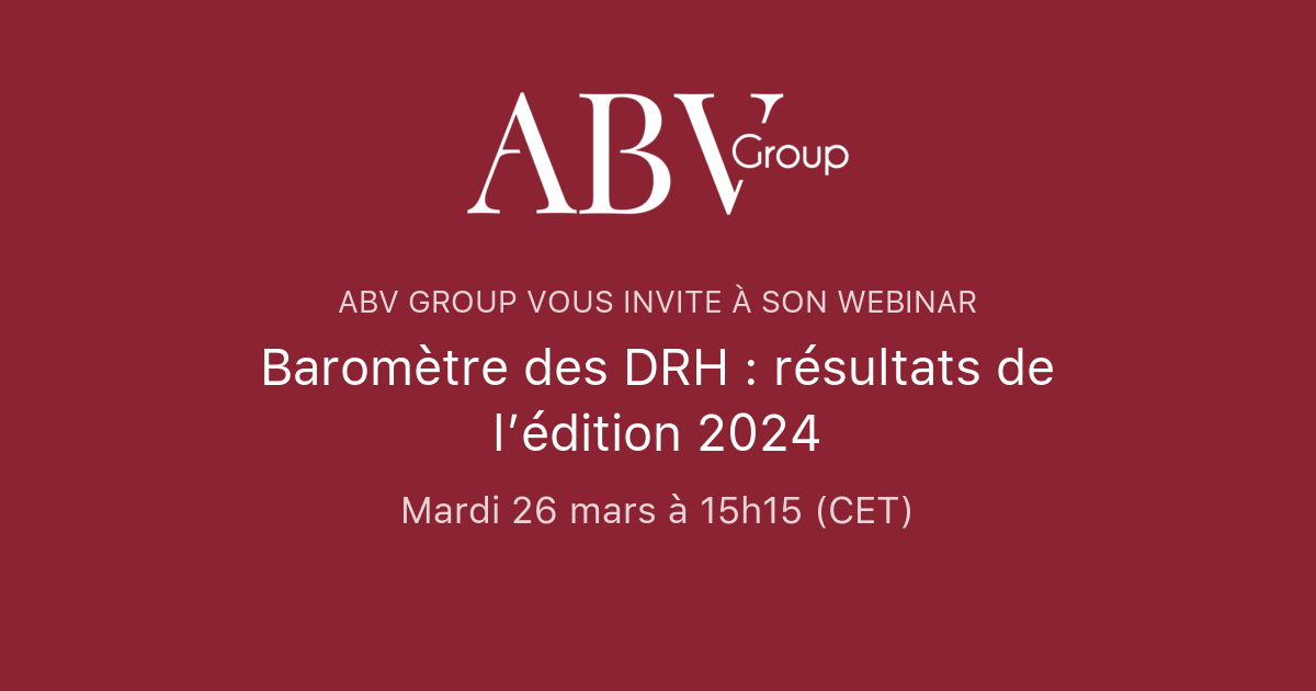 Baromètre des DRH : résultats de l’édition 2024 | ABV Group