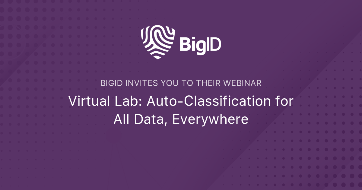 Virtual Lab: Auto-Classification for All Data, Everywhere | BigID