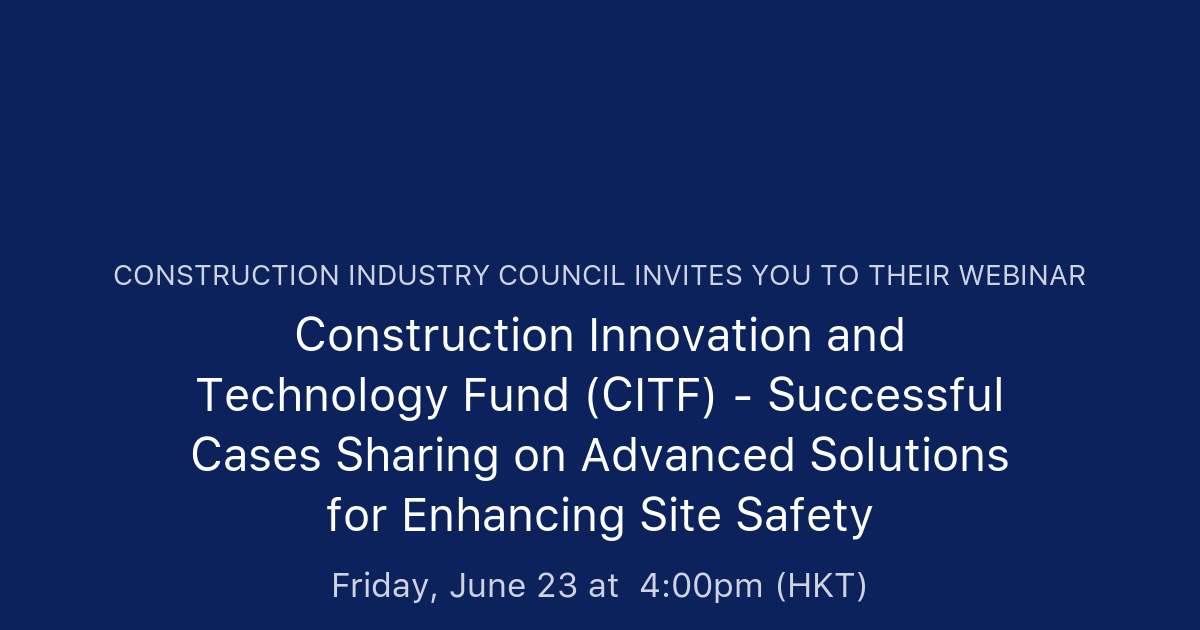 Construction Innovation and Technology Fund (CITF) - Successful Cases ...
