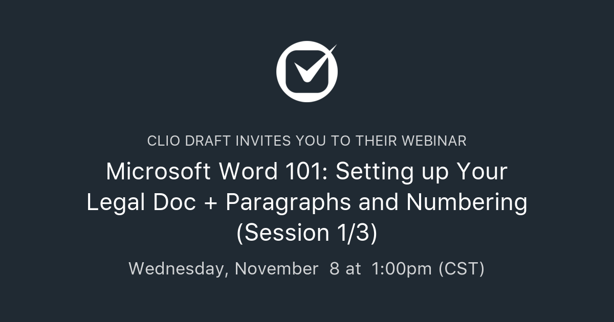 Microsoft Word 101: Setting up Your Legal Doc + Paragraphs and ...