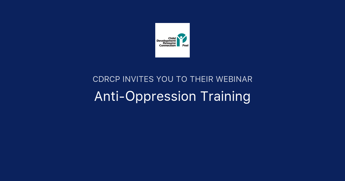 Anti-Oppression Training | CDRCP
